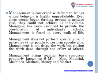 Why management is important, | PDF