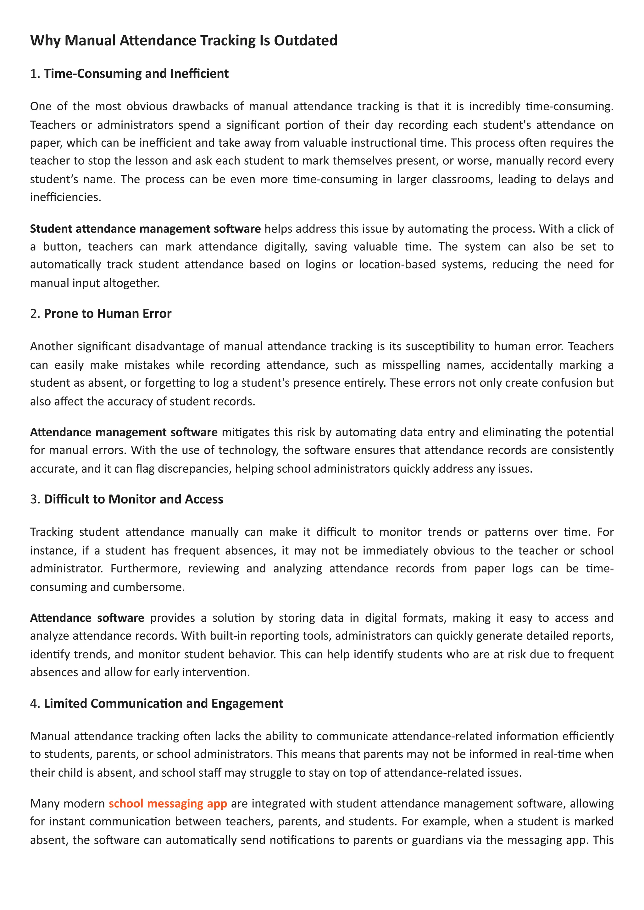 Why Manual Attendance Tracking Is Outdated and How Software Can Help | PDF