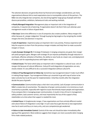Why M&A deals fail | PDF
