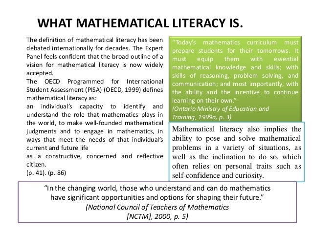 Why Mathematical Literacy Matters Ppt Why Mathematical Literacy Matters Ppt