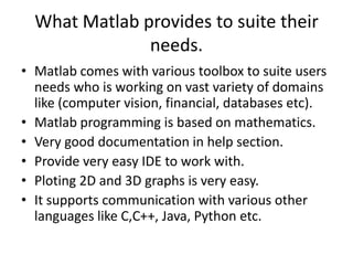 Why should I learn Matlab? | PPTX