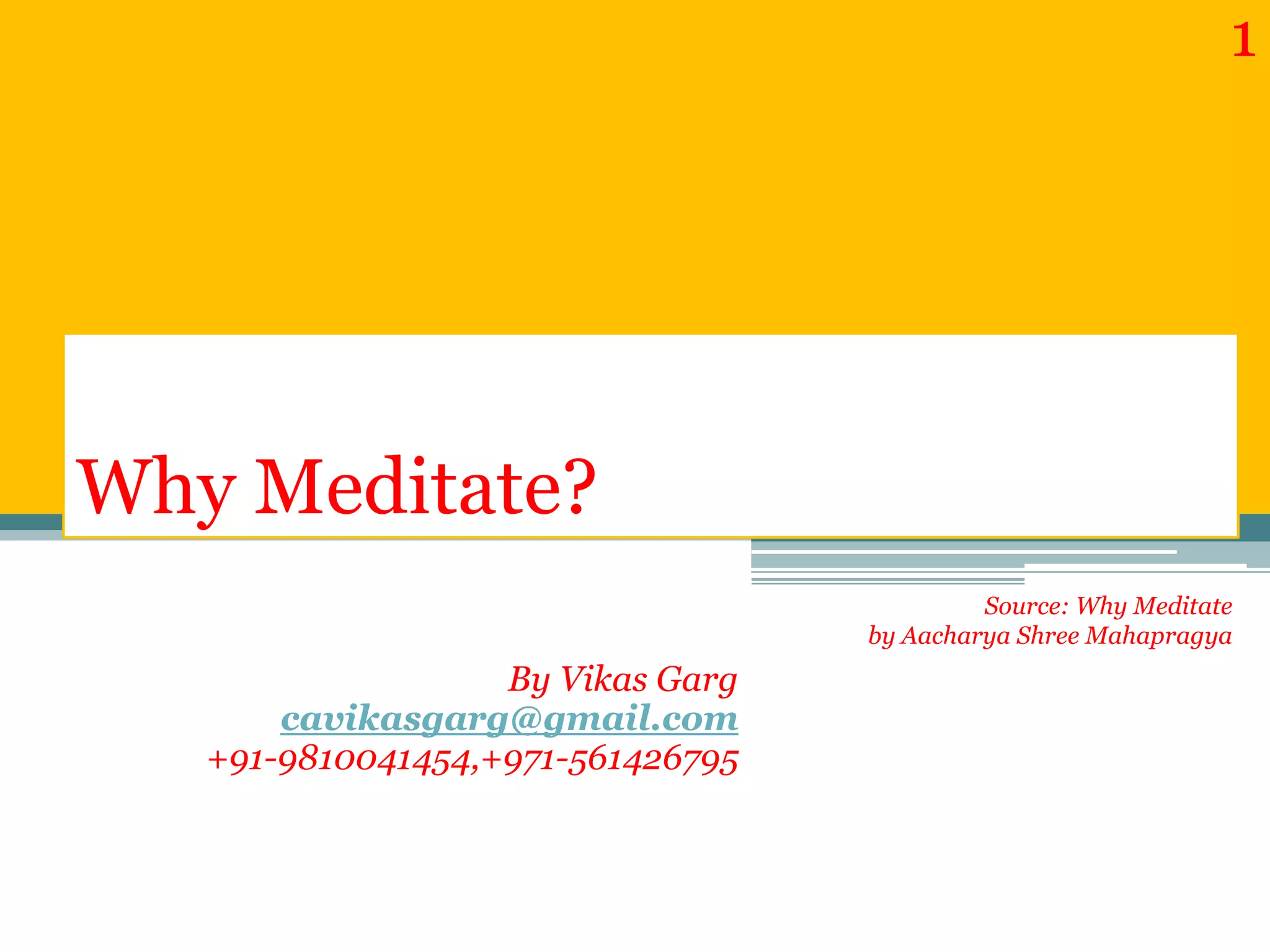 Why meditate | PPTX
