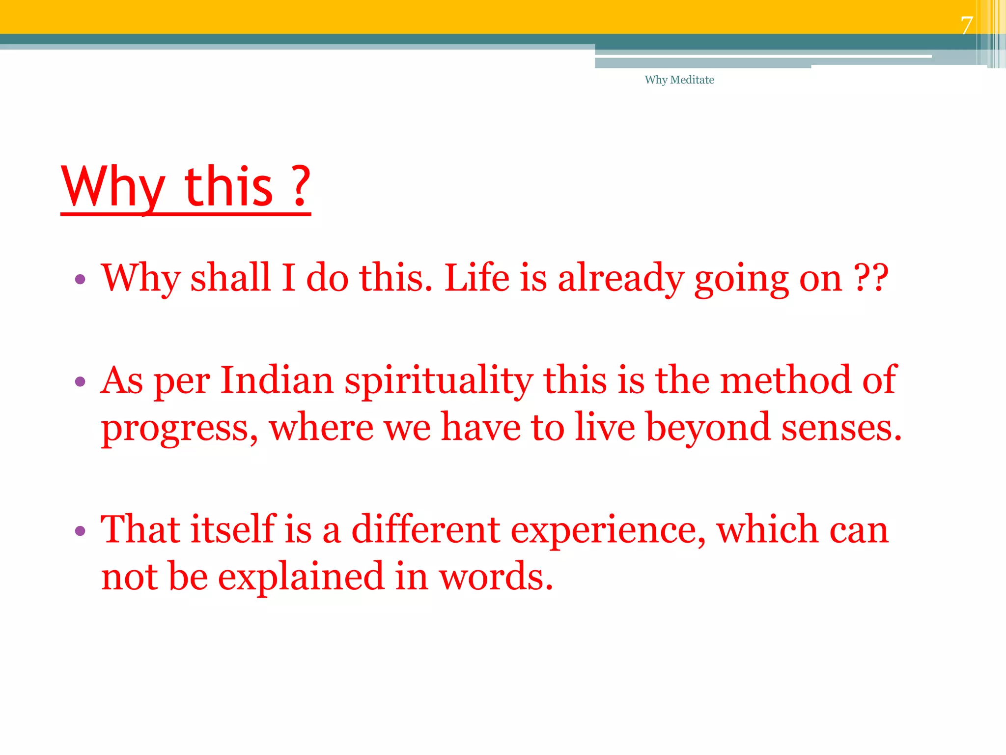 Why meditate | PPTX