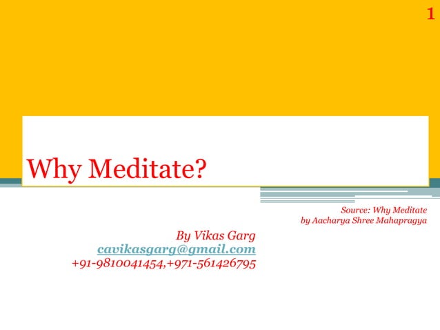 Why meditate | PPT