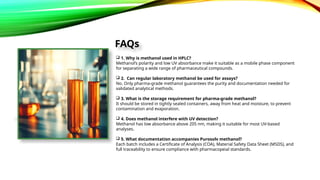 Key Reasons Methanol Dominates Pharmaceutical Assay Testing | PPTX