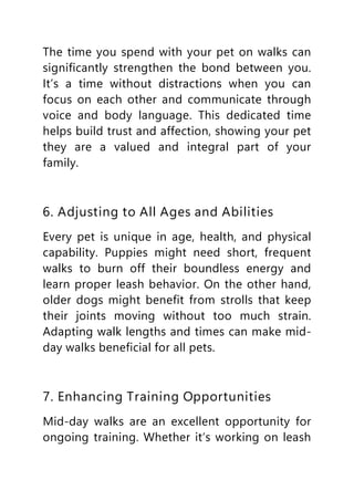 Why Mid Day Pet Walks Are a Must for Your Pet? | PDF