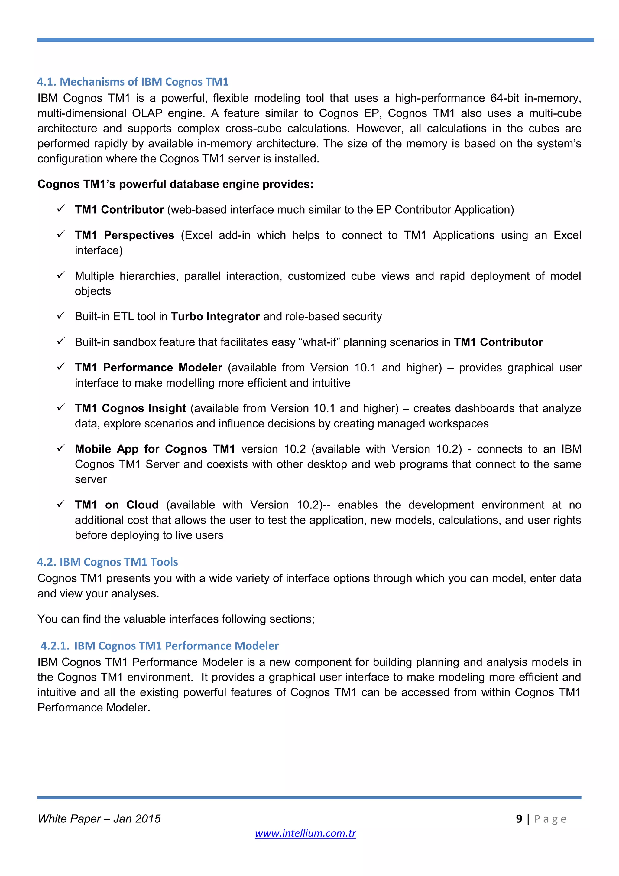 Why migrate from ibm cognos planning to tm1 ? | PDF