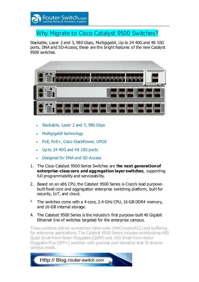 Why Migrate To Cisco Catalyst 9500 Switches