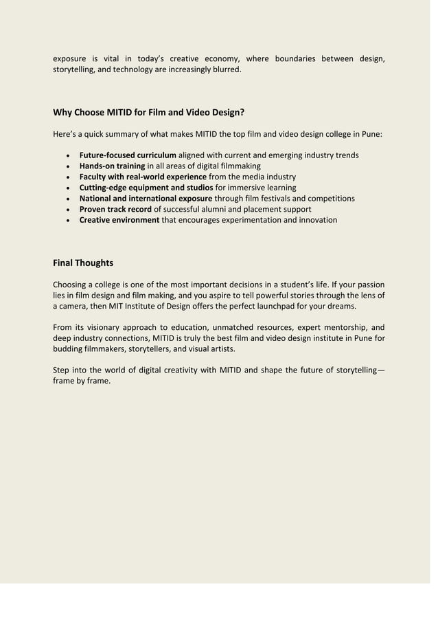 Why MIT Institute of Design Is the Top Film and Video Design College in ...