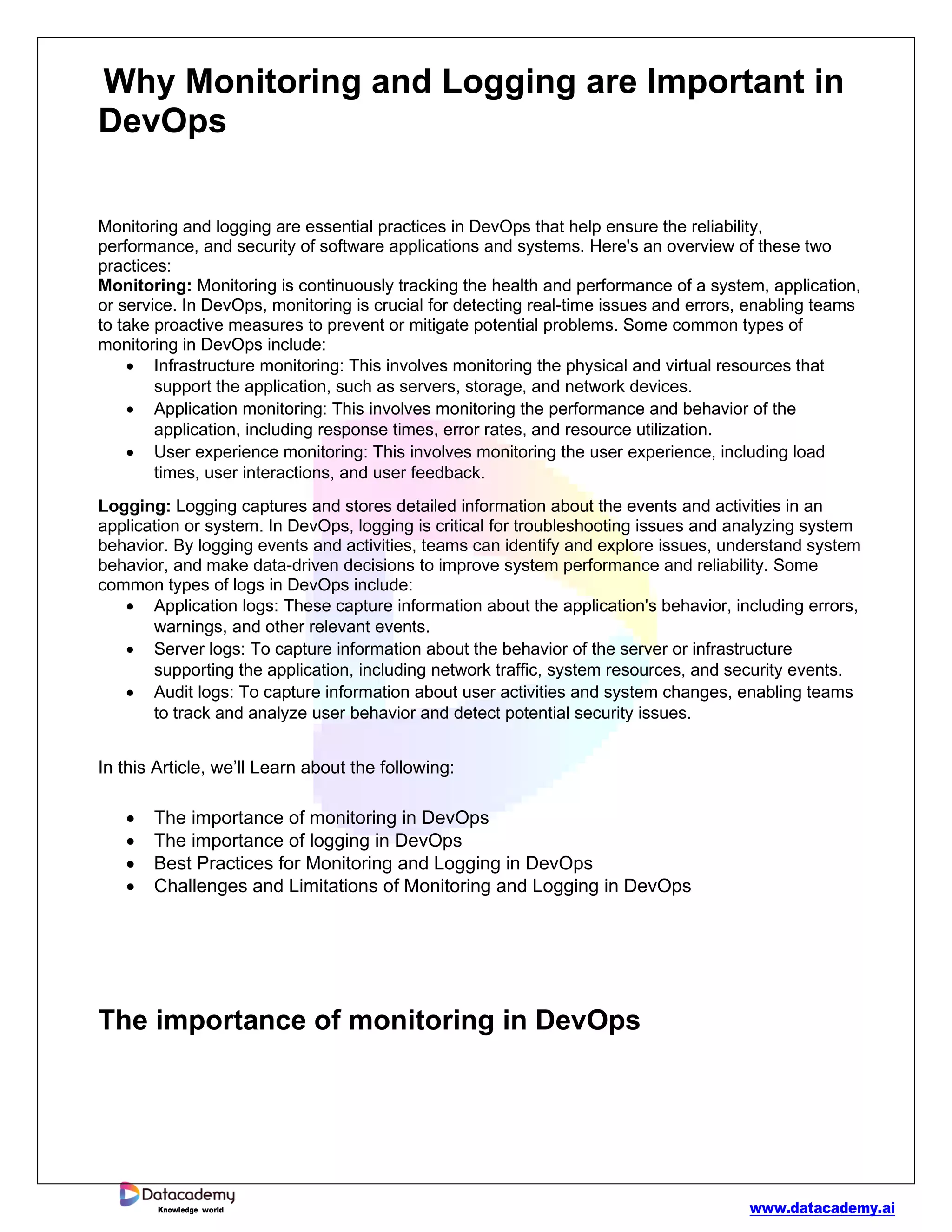 Why Monitoring and Logging are Important in DevOps.pdf