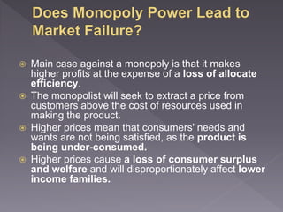 Why monopoly is considered a market failure? | PPTX | Business ...