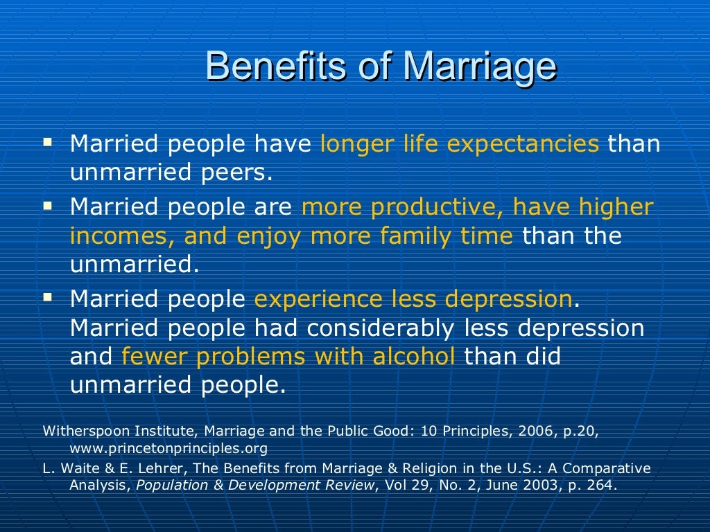 Benefits Of Marriage Married People