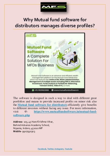 Why Mutual fund software for distributors manages diverse profiles.pdf
