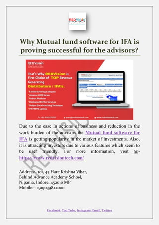 Why Mutual fund software for IFA is proving successful for the advisors.pdf