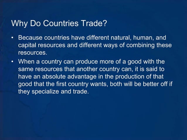 Why Nations Trade | PPTX | Commodities | Economy