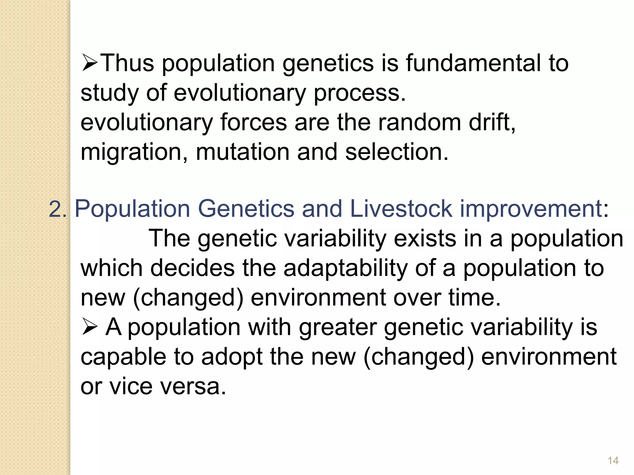 Why need to study population genetics & applications of population genetics | PPTX