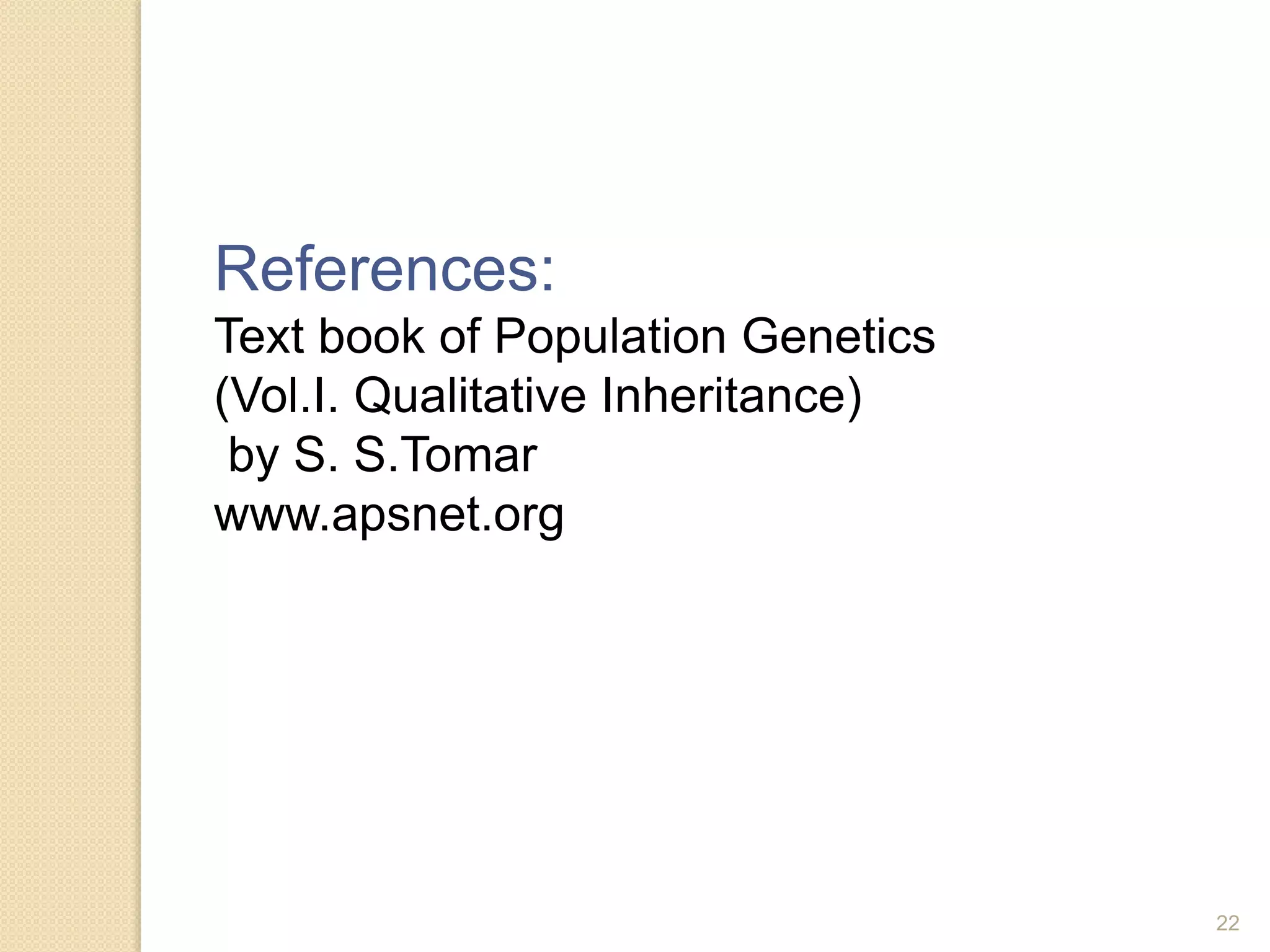 Why need to study population genetics & applications of population ...