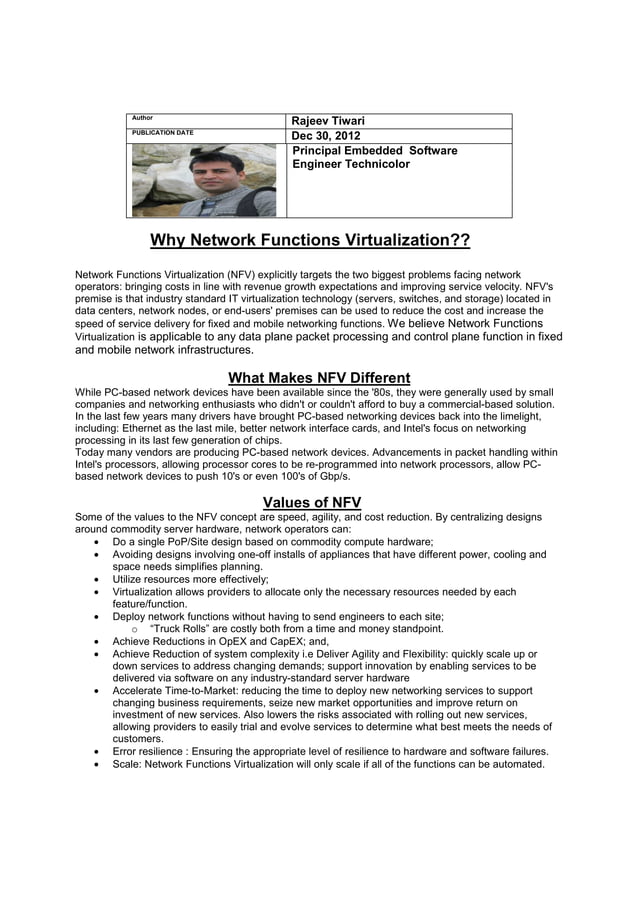 Why Network Functions Virtualization Sdn Pdf