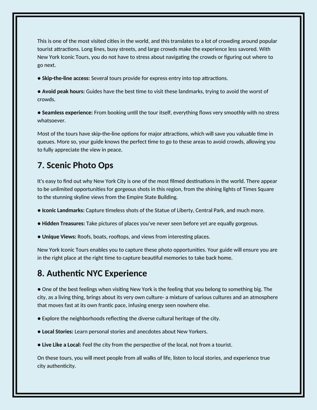 Why New York Iconic Tours Should Be on Your Bucket List | DOCX