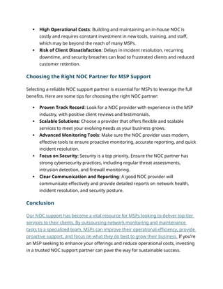 Why NOC Support is Essential for MSP Success in AI-NOC.docx | IT and ...