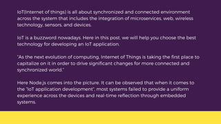 Why Node.js Is A Natural Fit For IoT Application? | PDF