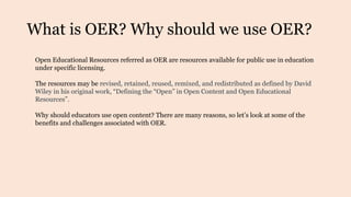 Why open educational resources (oer)? | PPT