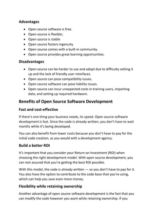 Why Businesses Need Open Source Software | PDF