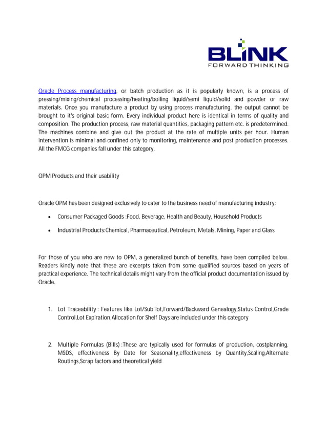 How OPM benefits your business? | PDF