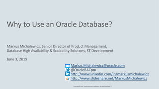 Why to Use an Oracle Database? | PDF