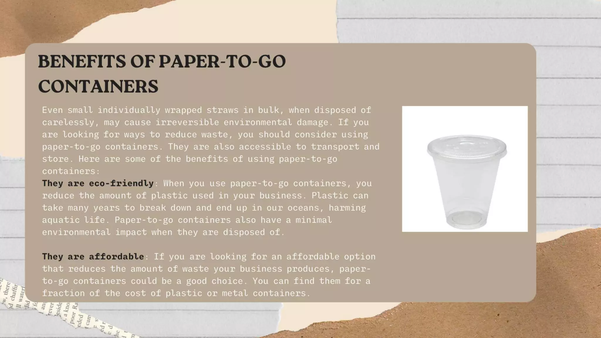 Why Paper To Go Containers Are The Way To Go? | PPTX