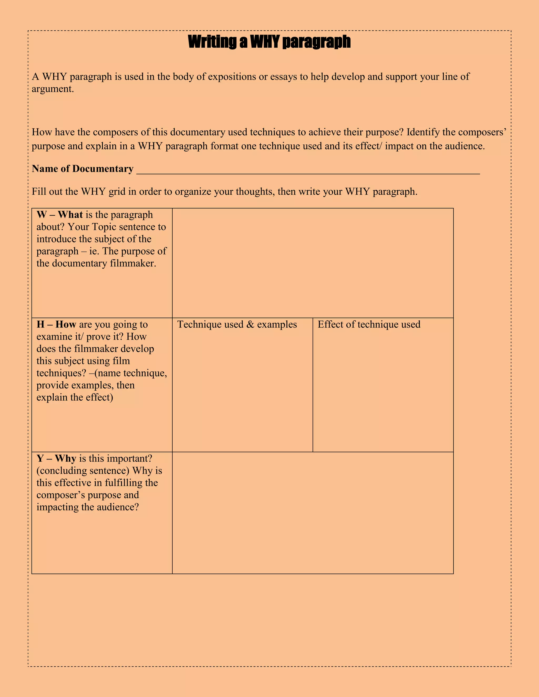 Writing a WHY paragraph- "Go back to where you came from" documentary ...
