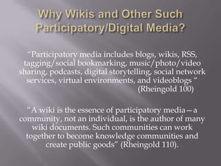 Why Participatory Media Now | PPT