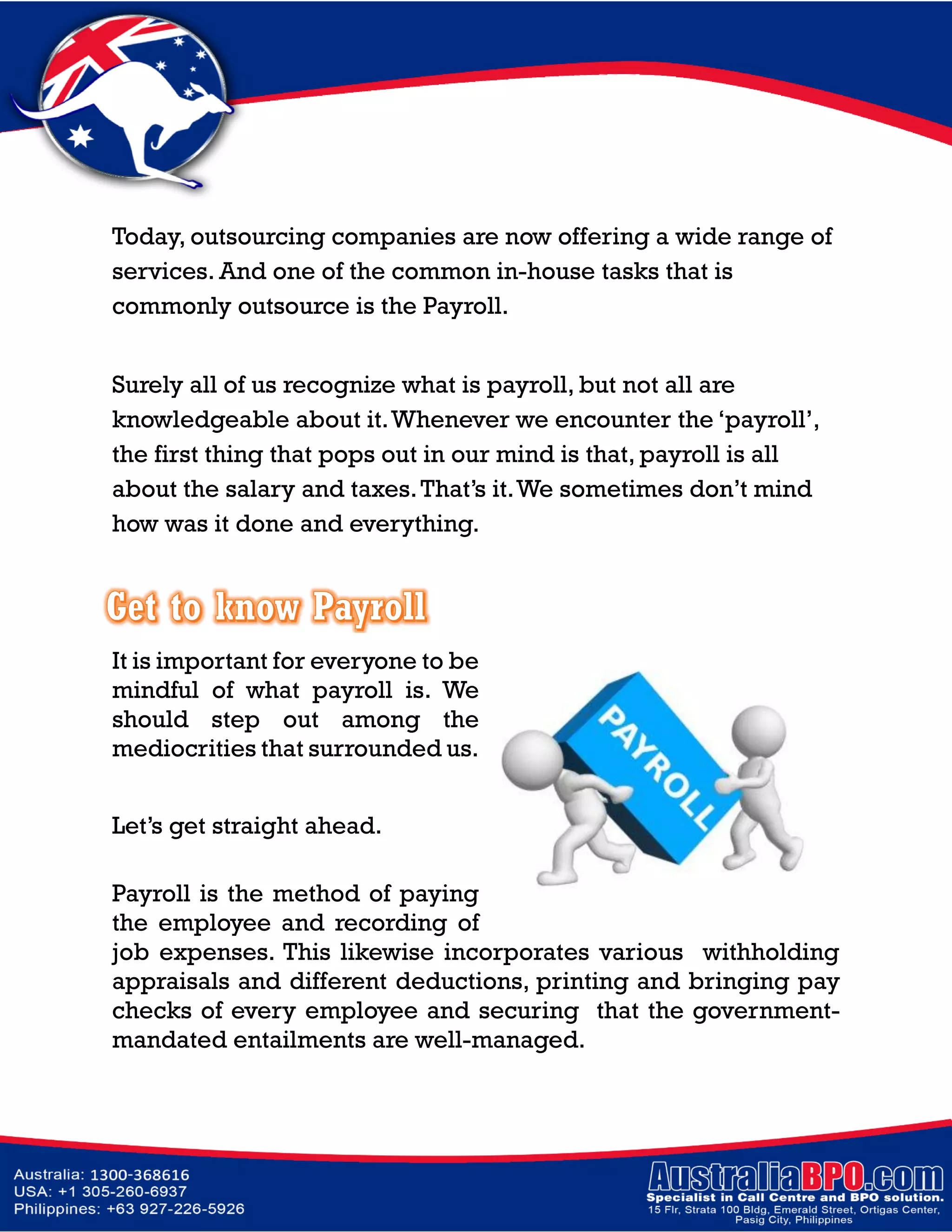 Why Payroll is Outsource | PDF