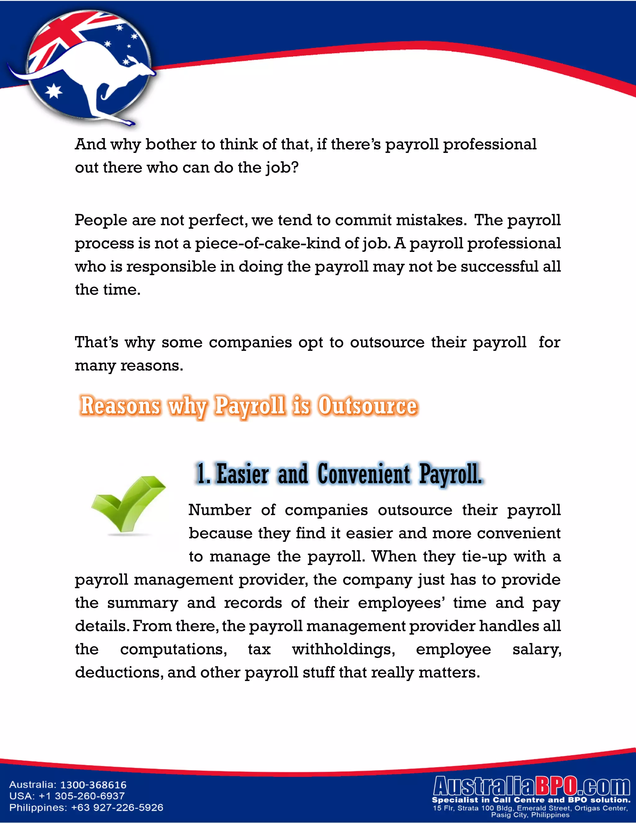 Why Payroll is Outsource | PDF