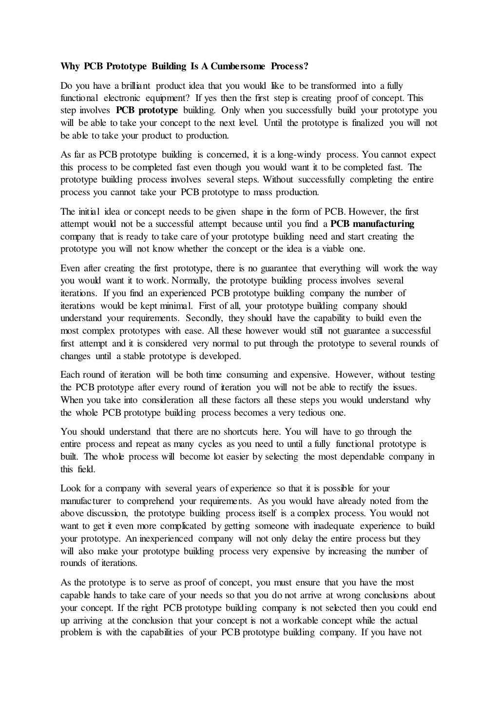 Why PCB Prototype Building Is A Cumbersome Process?