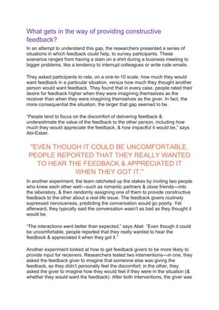 Why people crave feedback - & why we're afraid to give it.pdf | Resume ...