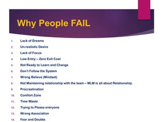 Why People Fail in Network Marketing Business | PPTX
