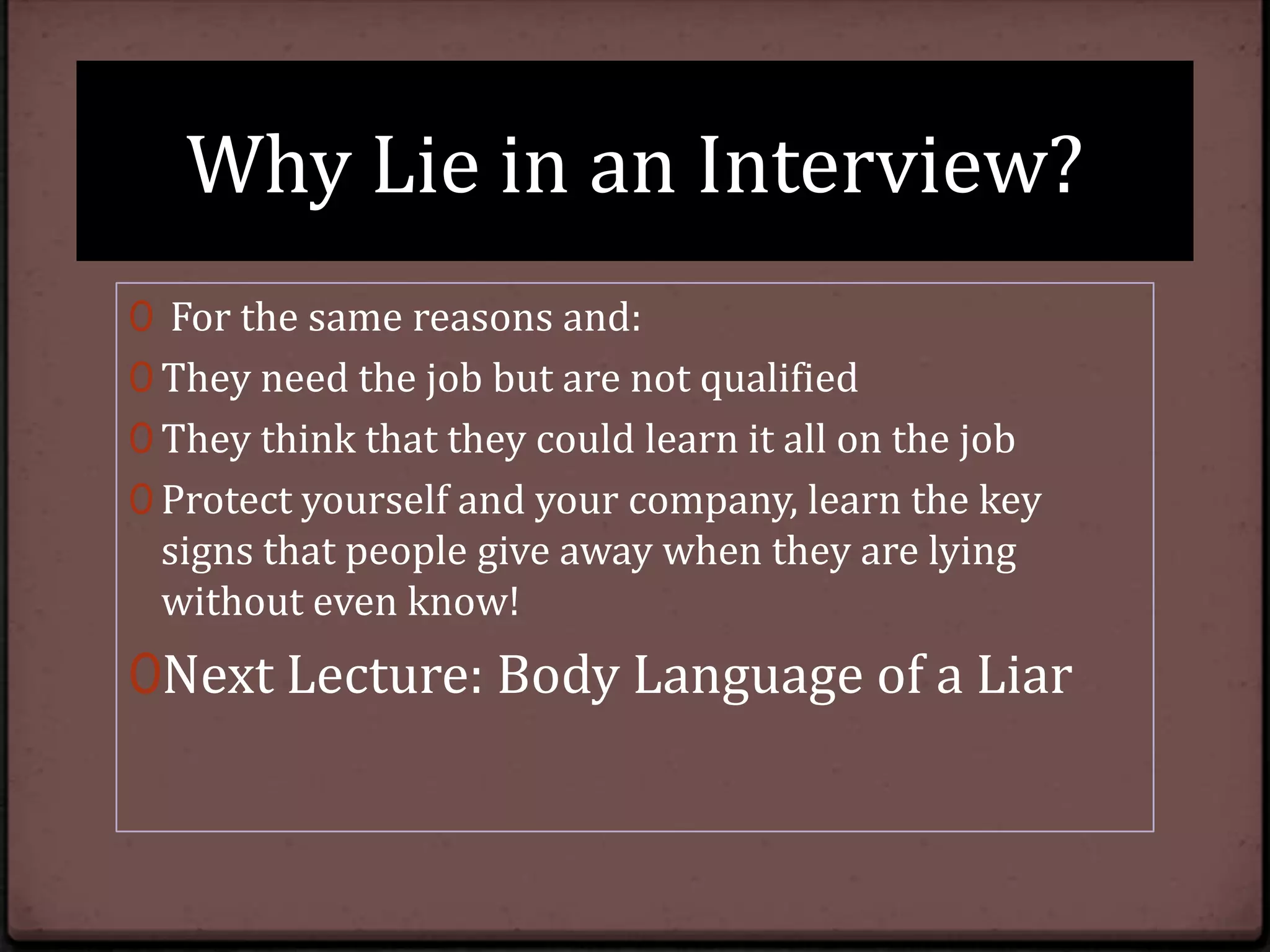 Why people lie | PPTX