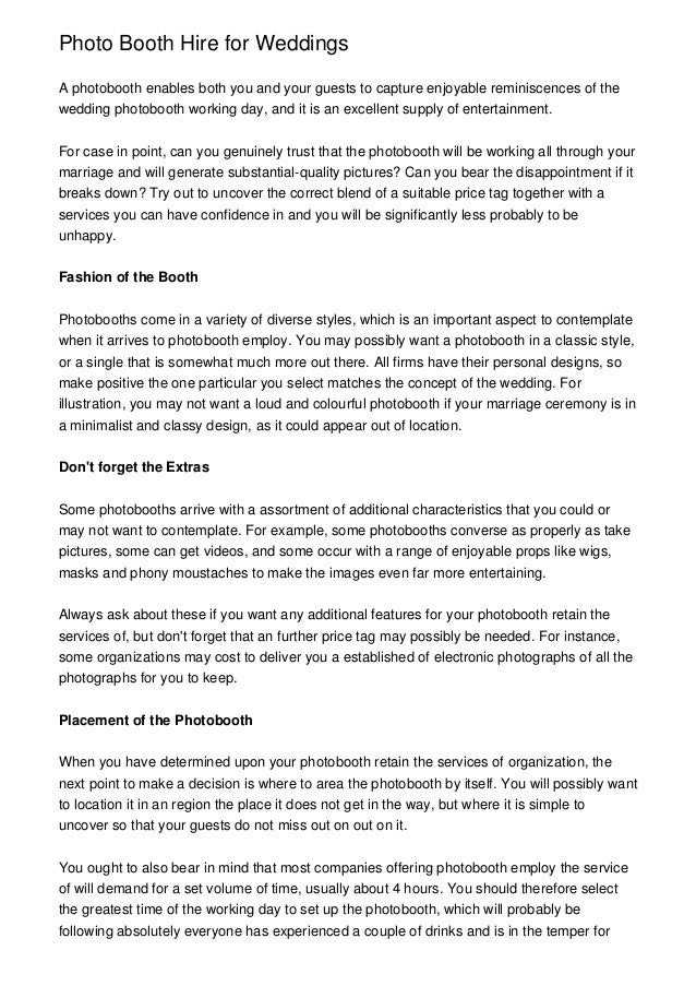 Photo Booth Hire for Weddings