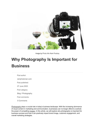 Why Photography Is Important for Business.pdf | Social Networking ...
