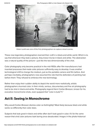 Why Photography’s B&W vs Color Debate Is No Debate At All | PDF