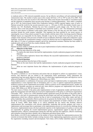 Why polio eradication program was not successfully implemented in ...