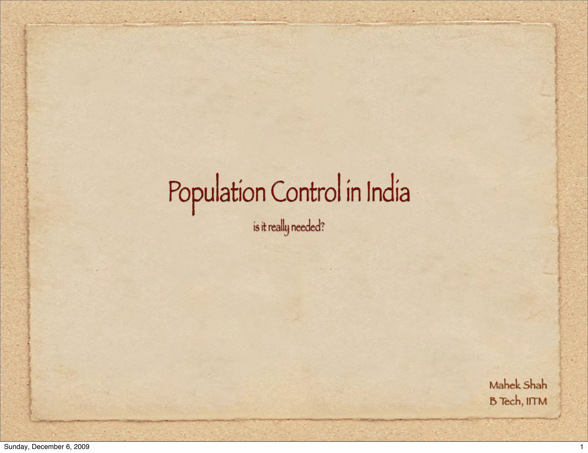 Why population control? | PPT