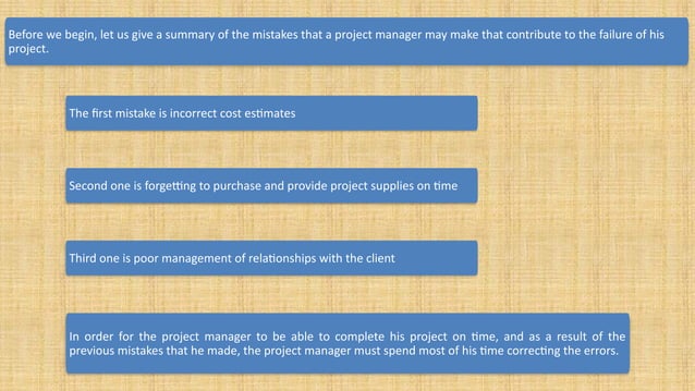 why project fail Main reasons for project failure | PPT