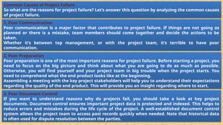 why project fail Main reasons for project failure | PPT