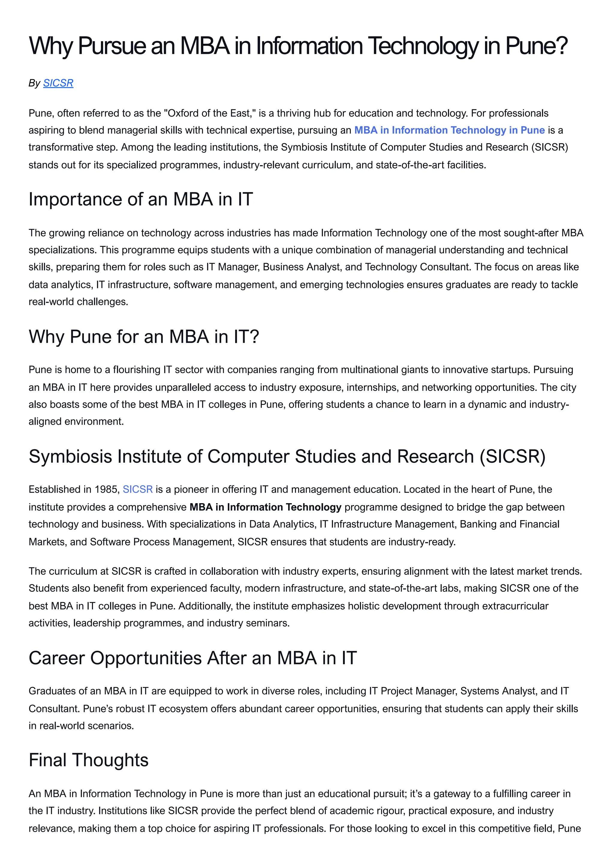 Why Pursue an MBA in Information Technology in Pune.pdf