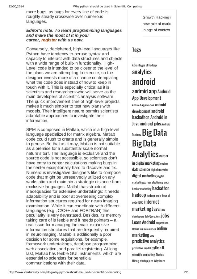 Why Python Should Be Used In Scientific Computing