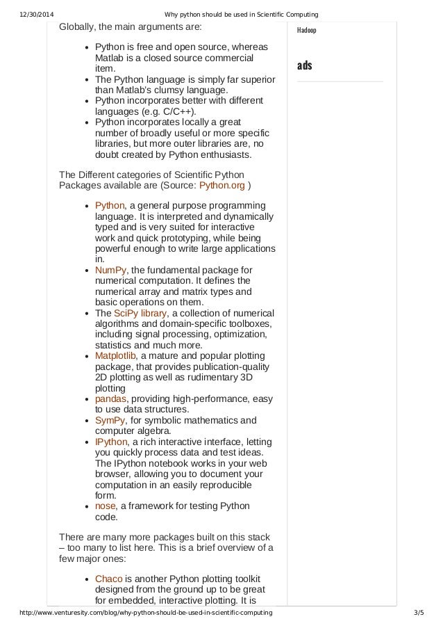 Why Python Should Be Used In Scientific Computing