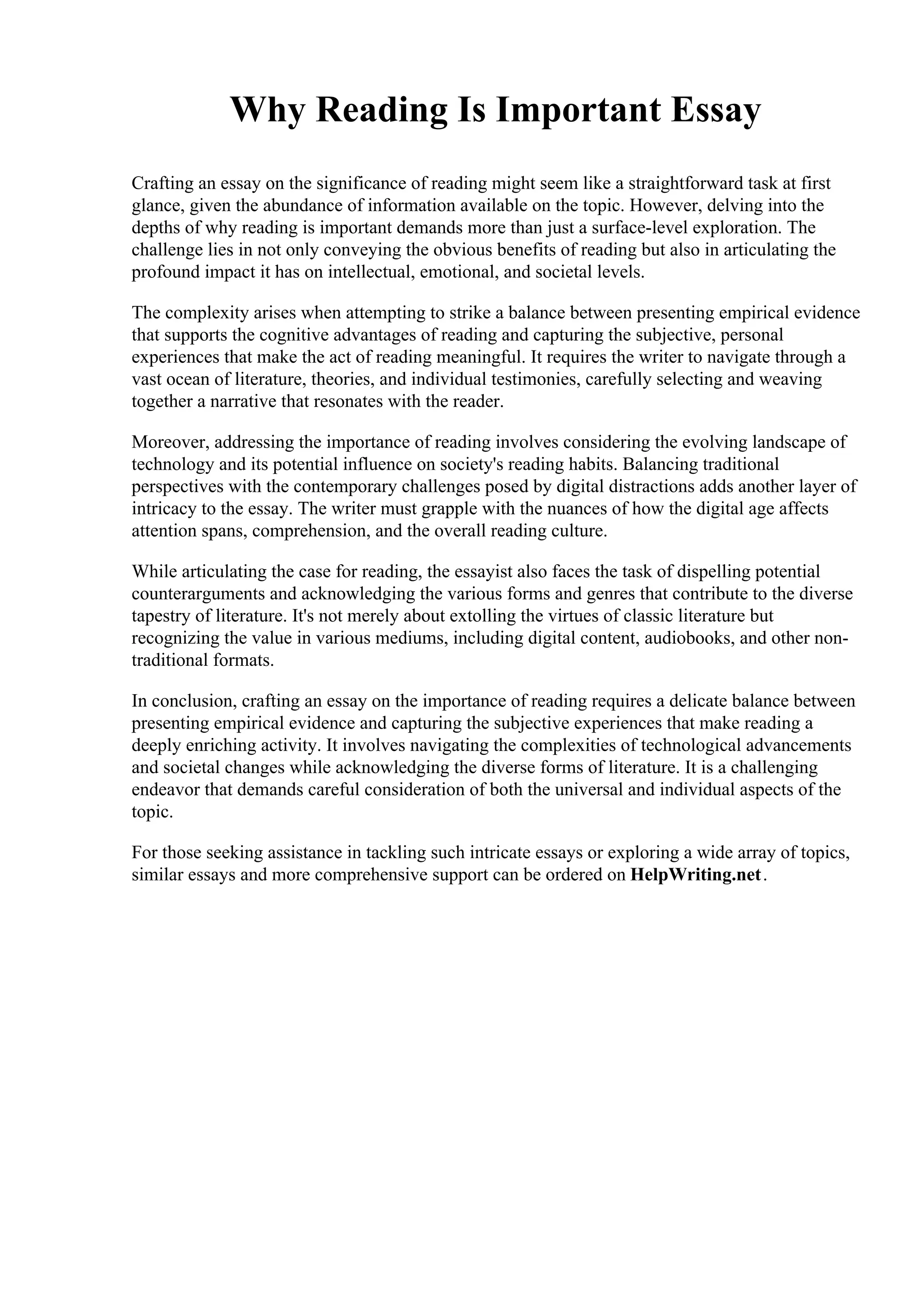 Why Reading Is Important Essay.pdf