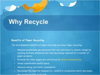 Why Recycle slide show | PPTX